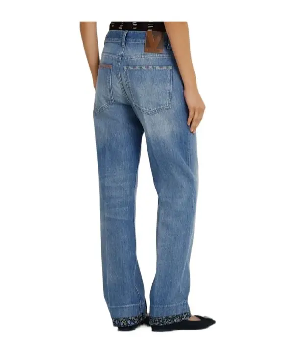 Valentino Garavani High Rise Viscose Straight Jeans