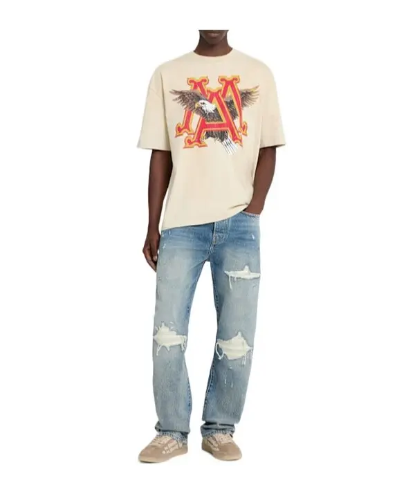 Amiri Suede Straight Jeans - Gray