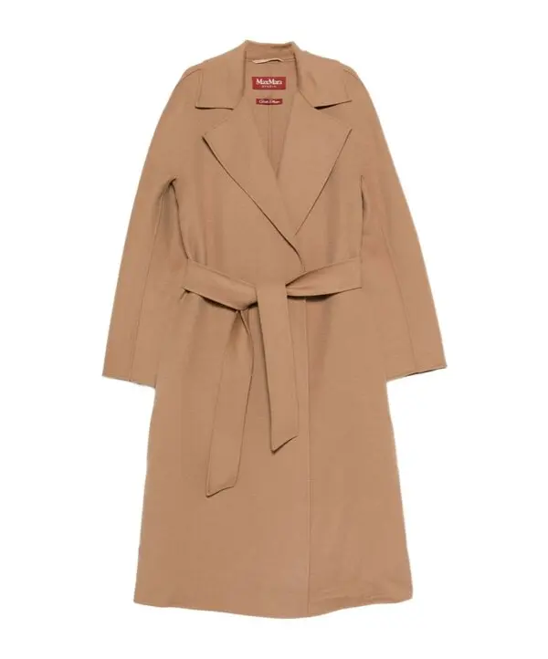 Max Mara Long-sleeved Belted Coat - Brown