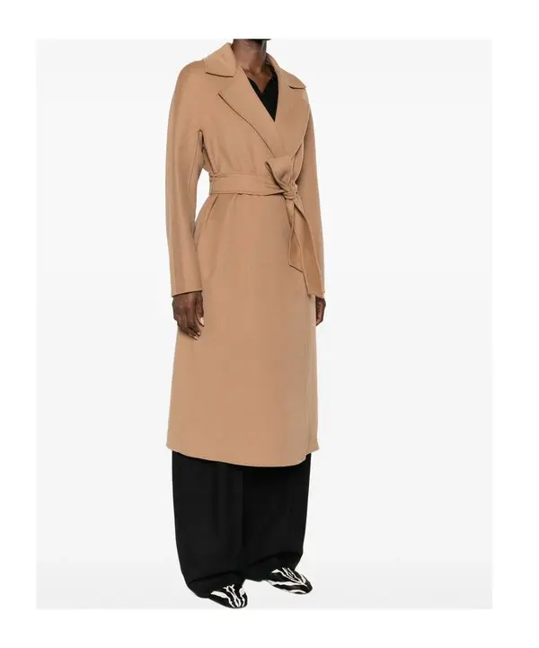 Max Mara Long-sleeved Belted Coat - Brown