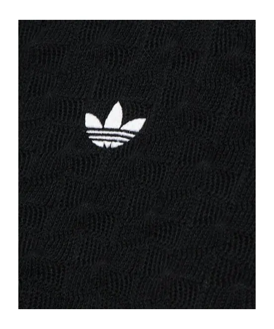 ADIDAS ORIGINALS Textured Knit Top With Signature Stripes