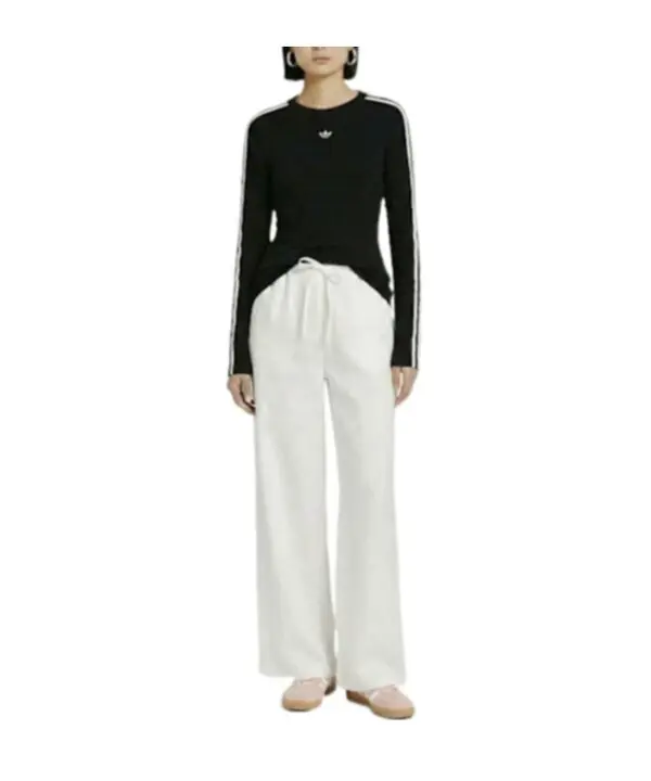 ADIDAS ORIGINALS Textured Knit Top With Signature Stripes