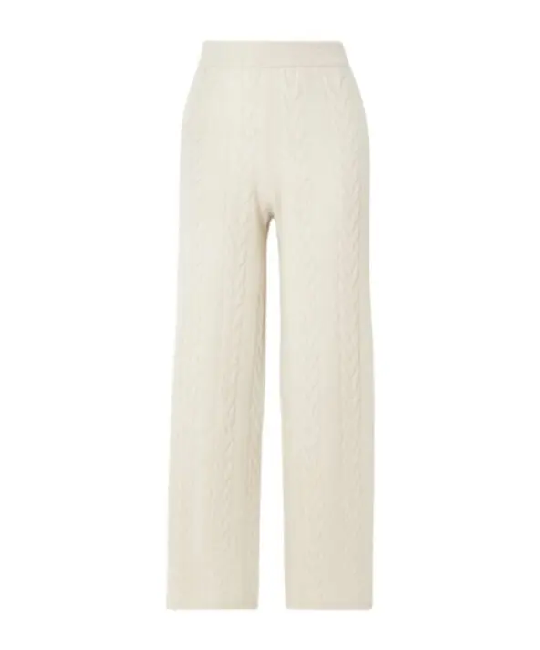 LISA YANG Twisted Knitted Casual Pants - Cream