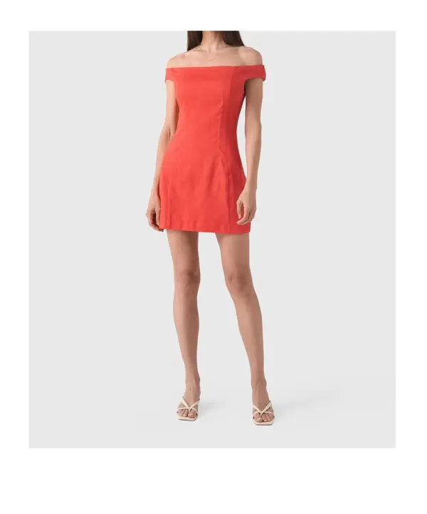 SIR. Off-the-shoulder Dress With Ruffled Sleeves