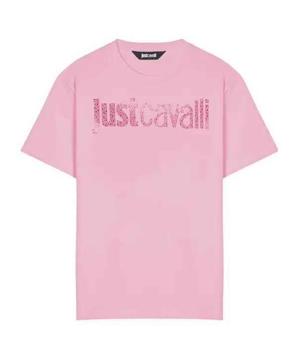 Just Cavalli Studded Logo T-shirt - Pink