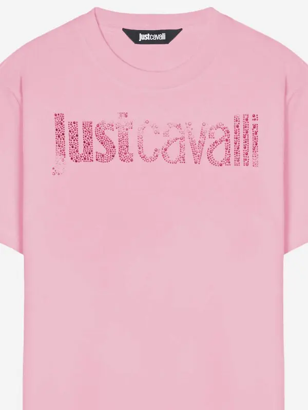 Just Cavalli Studded Logo T-shirt - Pink
