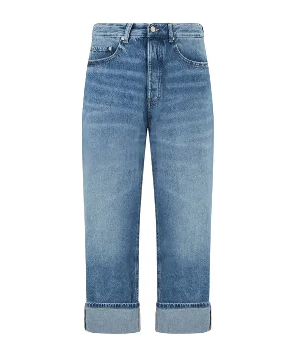 ICON DENIM LOS ANGELES Cuffed Straight Leg Jeans - Blue