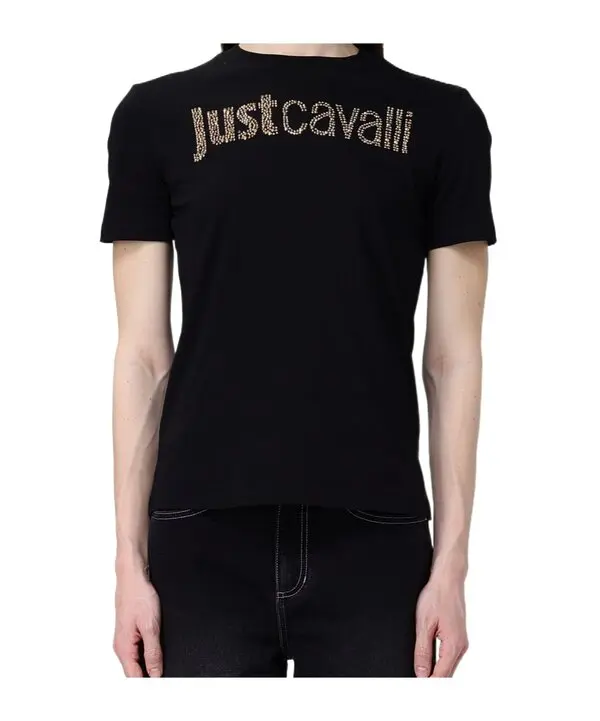 Just Cavalli Studded Logo T-shirt - Black