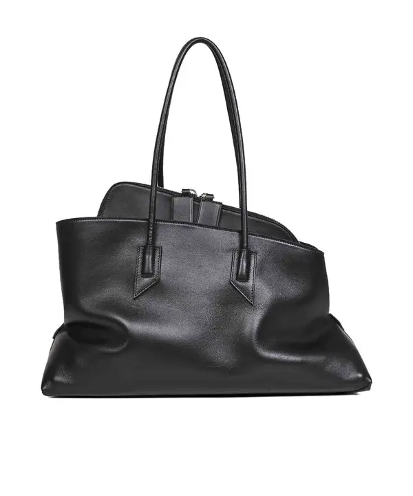 Attico The Curved Flap Shoulder Bag - Black