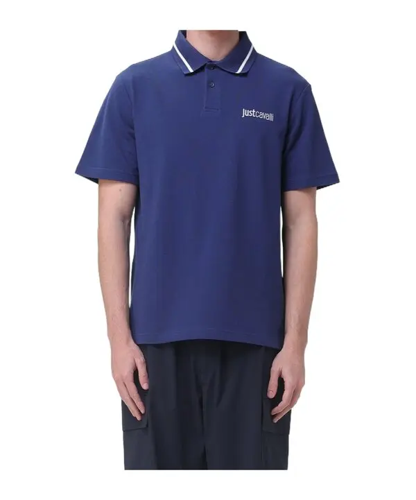 Just Cavalli Logo Trim Polo Shirt