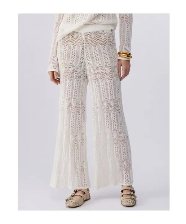 Liu Jo Open-work Knit Flared Trousers