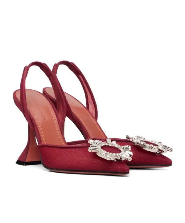 Amina Muaddi Begum Sling 95 Pointed-toe High-heeled Sandals