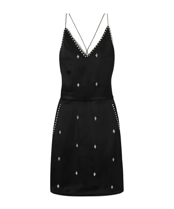 WALES BONNER Studded Satin Mini Dress