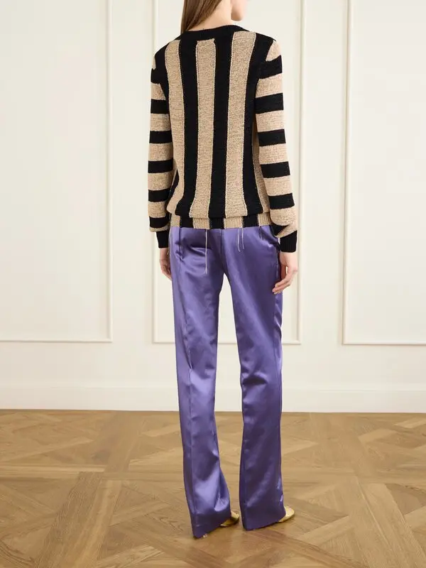 Dries Van Noten Striped Open-knit Sweater