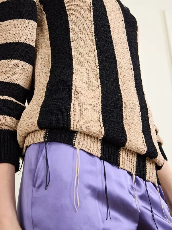 Dries Van Noten Striped Open-knit Sweater