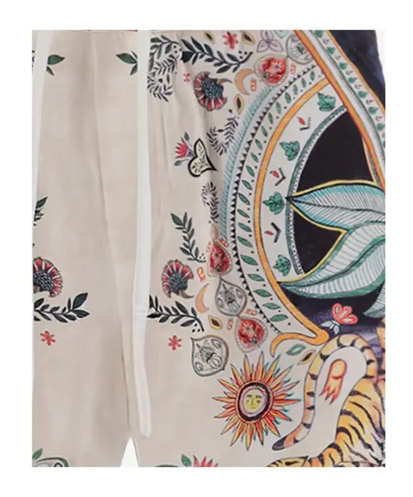 Just Cavalli Printed Viscose Drawstring Shorts