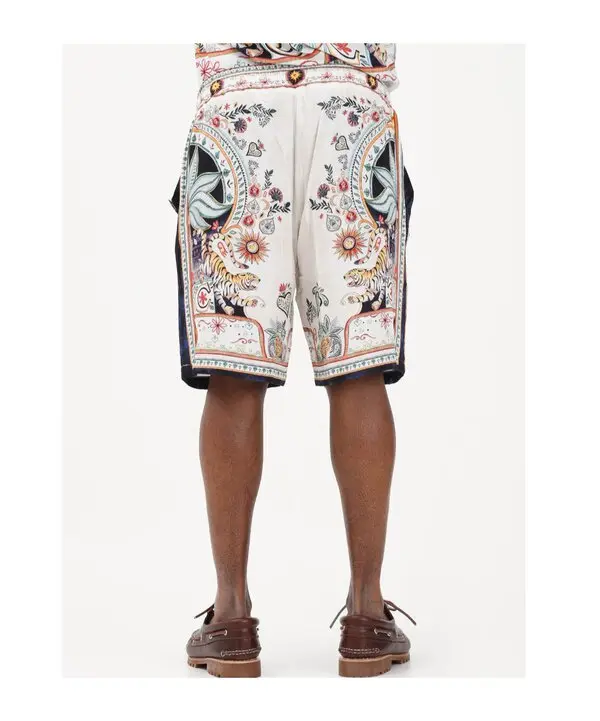 Just Cavalli Printed Viscose Drawstring Shorts