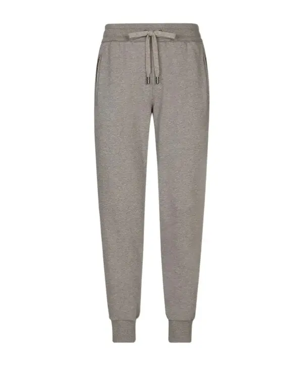 Dolce & Gabbana Jersey Jogging Pants With Branded Tag - Gray
