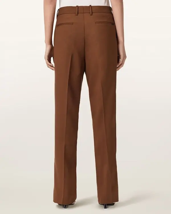 ALLSAINTS Tailored Pleated Casual Trousers - Cognac Brown