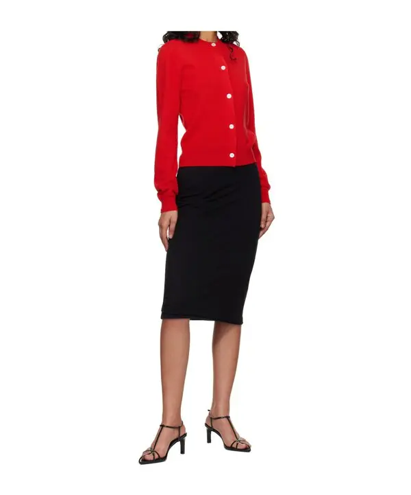 JIL SANDER Wool Crew Neck Cardigan