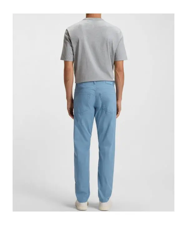 Hugo Boss Maine Regular-fit Stretch-cotton Twill Trousers - Light Blue