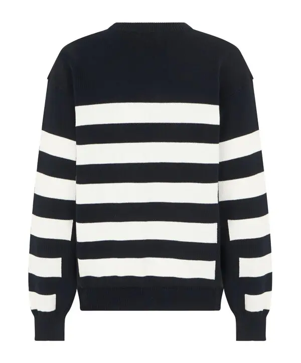 ROBERTO COLLINA Striped Crew-neck Knitted Sweater