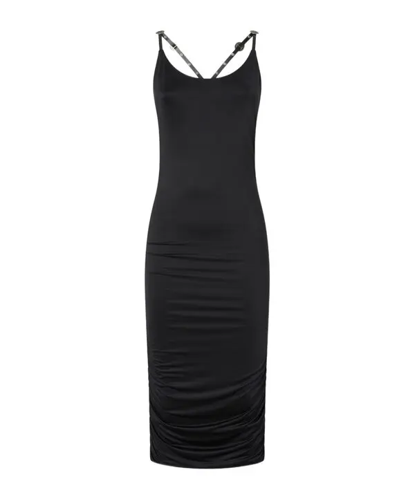 Pinko Ruched Strappy Dress - Black