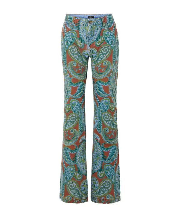 Etro Paisley-print Flared Jeans - Blue