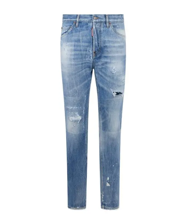 Dsquared2 Teddy Distressed Straight-leg Jeans - Blue