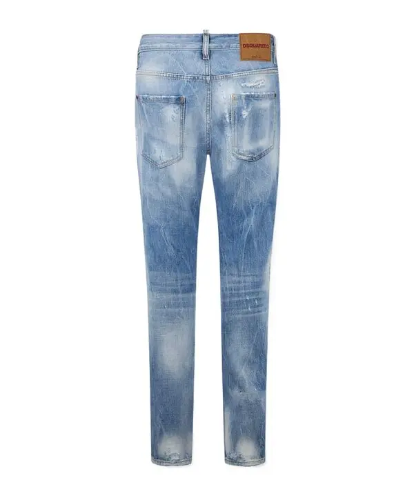 Dsquared2 Teddy Distressed Straight-leg Jeans - Blue