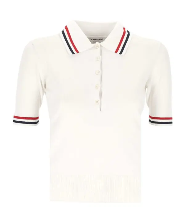 Thom Browne Striped Polo Shirt - White