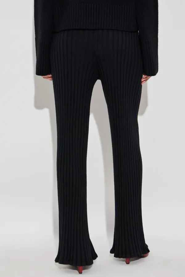 LISA YANG Ribbed Knit Flared Trousers