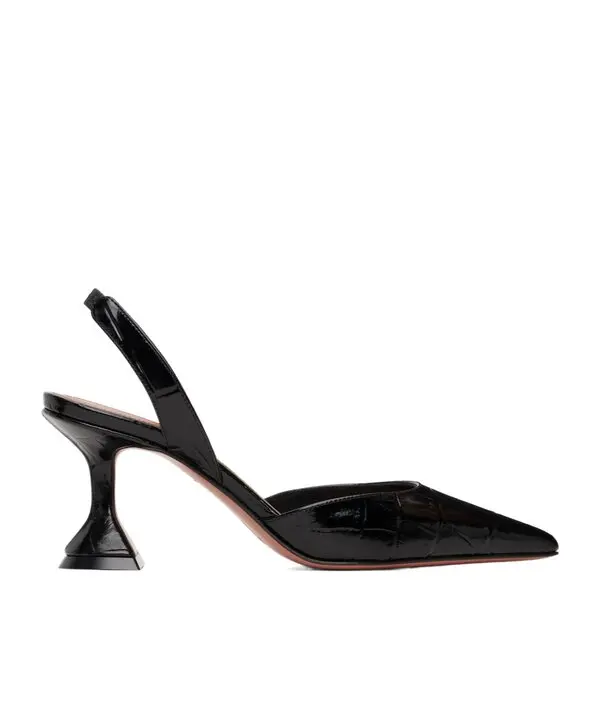 Amina Muaddi Holli Sling 70 Pointed-toe High-heeled Sandals - Black