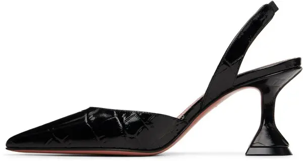 Amina Muaddi Holli Sling 70 Pointed-toe High-heeled Sandals - Black