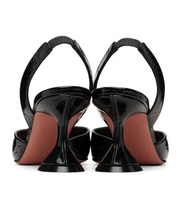 Amina Muaddi Holli Sling 70 Pointed-toe High-heeled Sandals - Black