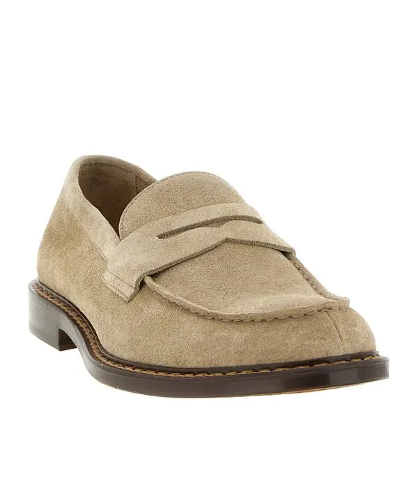 DOUCAL'S Suede Penny Loafers - Brown
