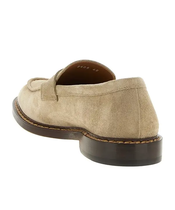 DOUCAL'S Suede Penny Loafers - Brown