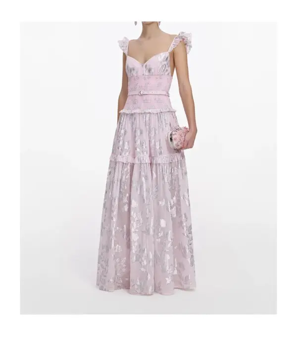 SELF-PORTRAIT Chiffon Ruffled Maxi Dress