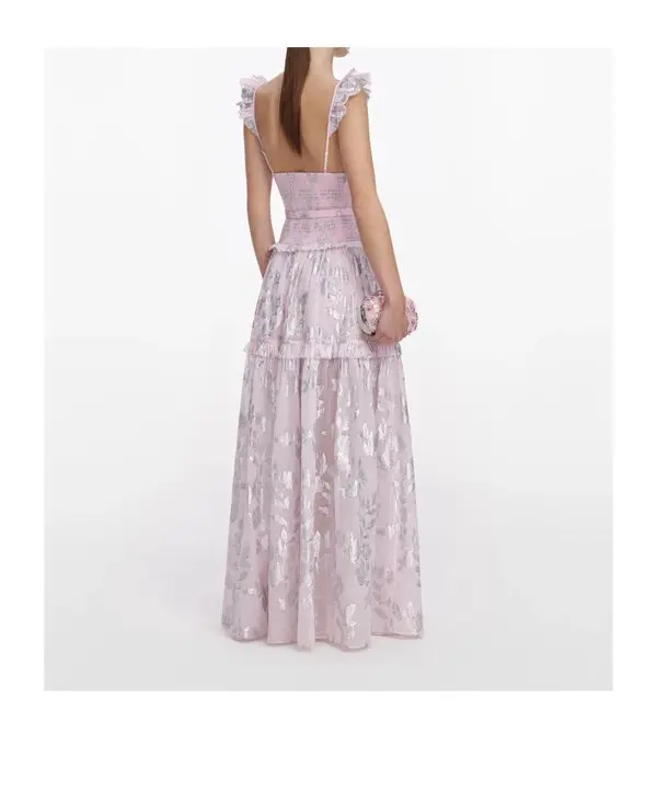 SELF-PORTRAIT Chiffon Ruffled Maxi Dress