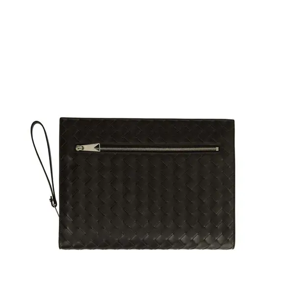 Bottega Veneta Intrecciato Woven Document Holder - Black