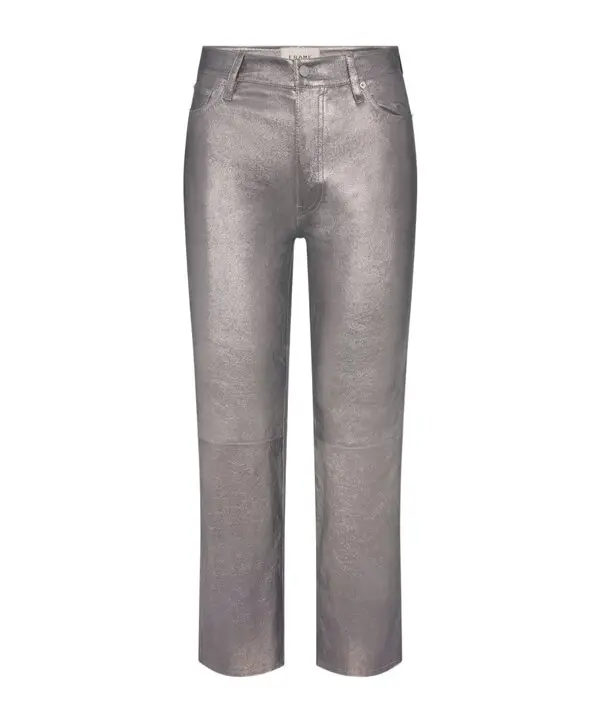 FRAME Metallic Straight Leg Trousers