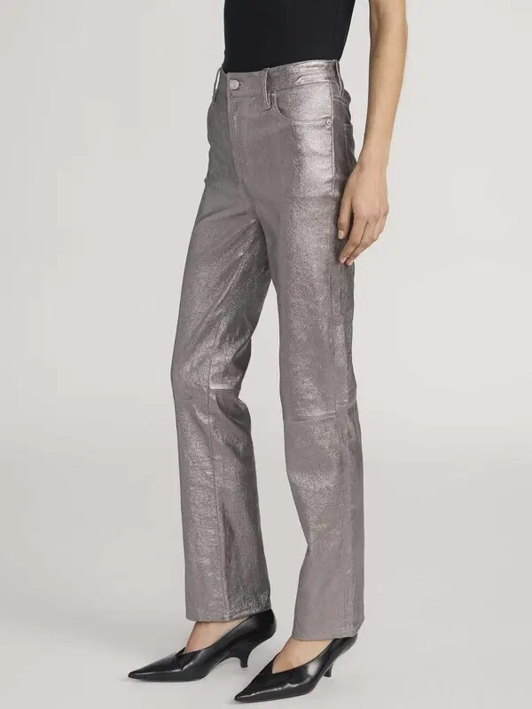 FRAME Metallic Straight Leg Trousers