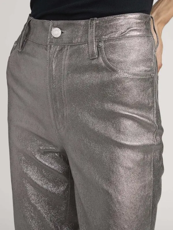 FRAME Metallic Straight Leg Trousers