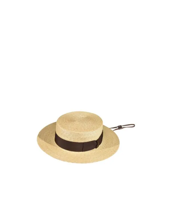 Borsalino Grosgrain-trim Boater Hat - Beige