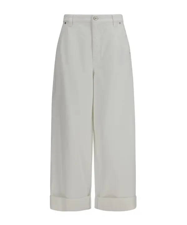 Brunello Cucinelli Wide-leg Turn-up Trousers - Gray