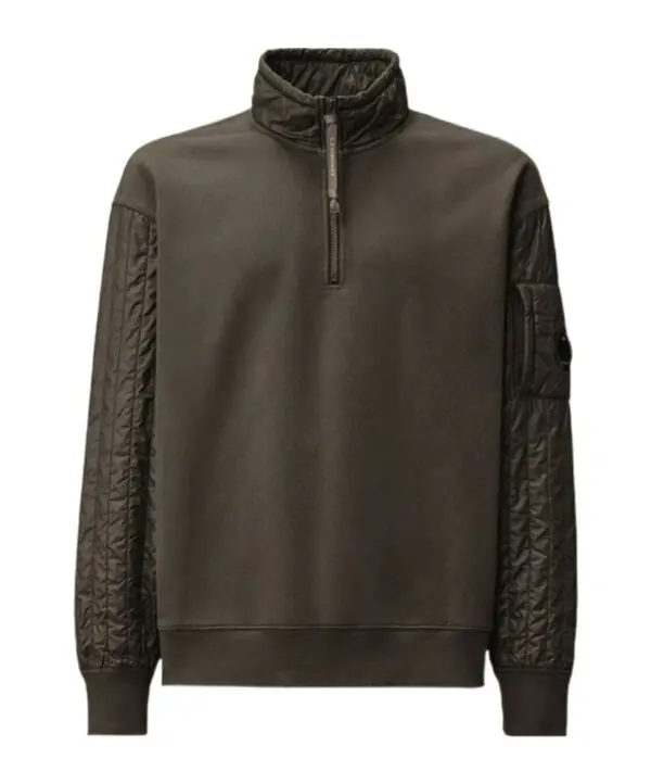 C.P. COMPANY Half-zip Quilted Sleeve Sweatshirt