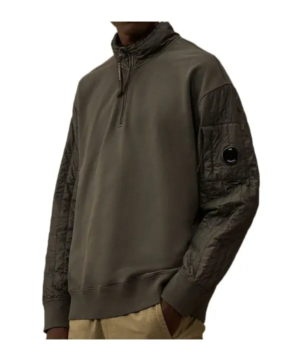 C.P. COMPANY Half-zip Quilted Sleeve Sweatshirt