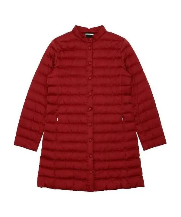 Max Mara Quilted Down Jacket With Logo Detail - Red