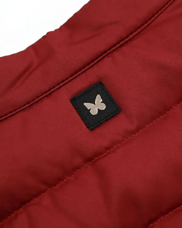 Max Mara Quilted Down Jacket With Logo Detail - Red
