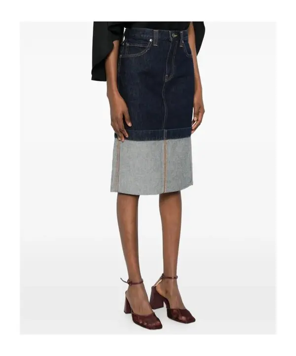 Khaite Belt Loop Midi Skirt - Black